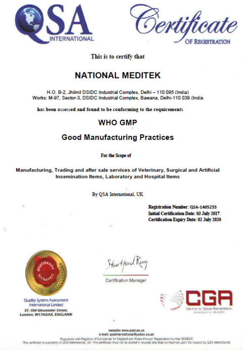 National Meditek WHO Good Manufacturing Practice (GMP) Certification ...